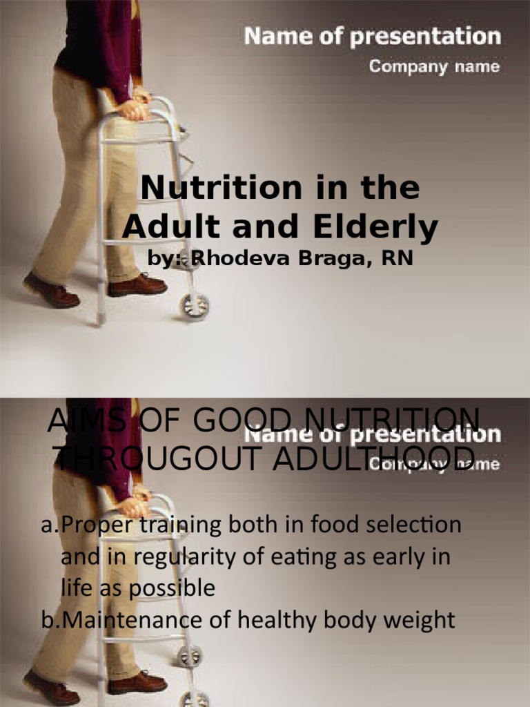 Elderly | PDF | Nutrition | Diet & Nutrition