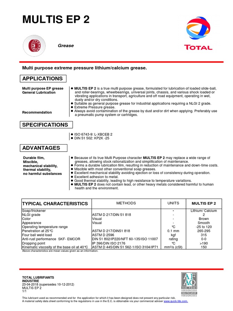 MUltis EP 2 | PDF | Materials | Chemical Substances