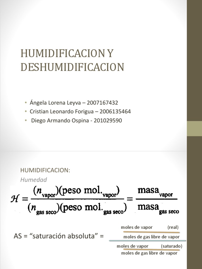 Humidificacion Deshumidificacion | PDF | Humedad | Ciencias atmosféricas