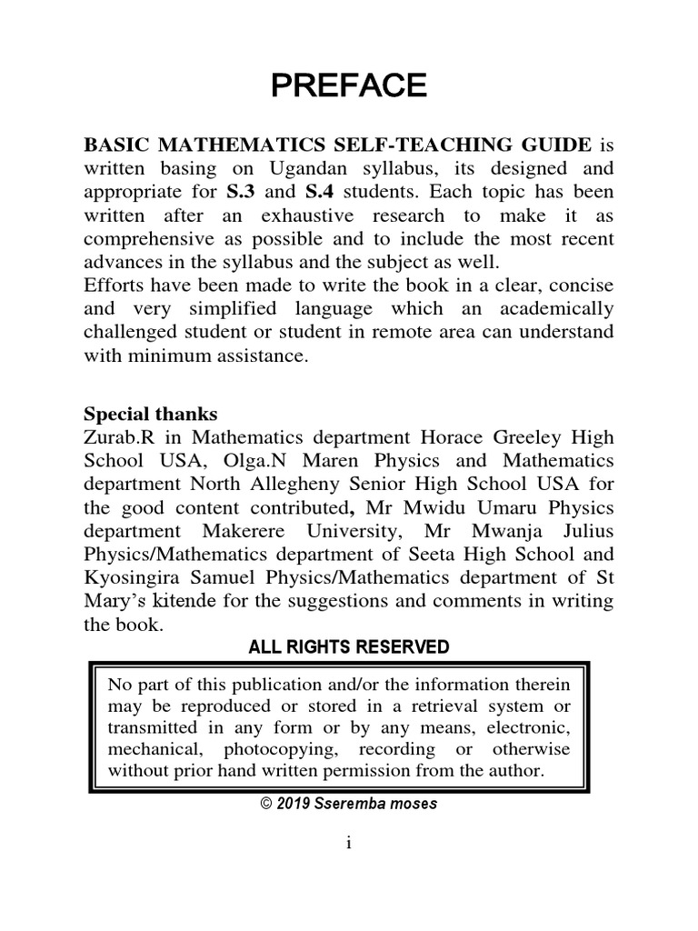 PREFACE Maths S.3 & S.4 PDF 309 | PDF | Matrix (Mathematics) | Linear ...