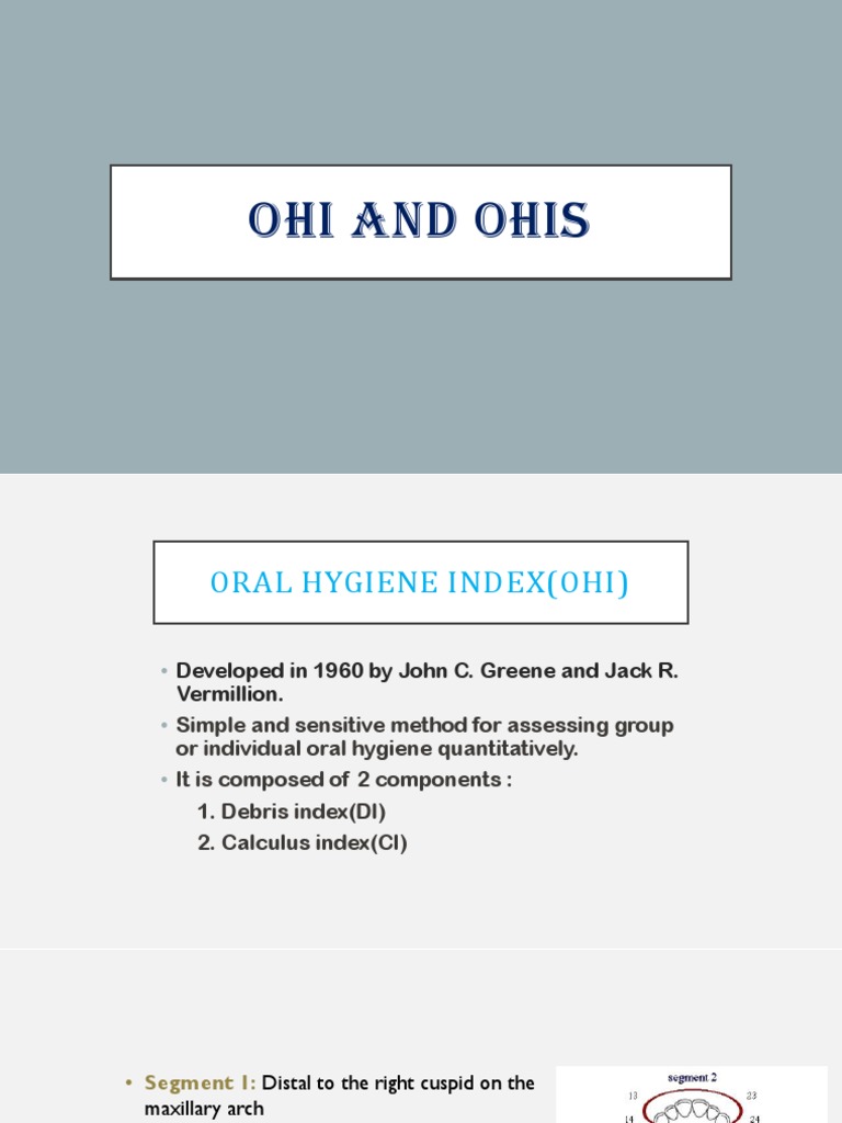 Oral Hygiene Index Simplified | PDF | Oral Hygiene | Mouth