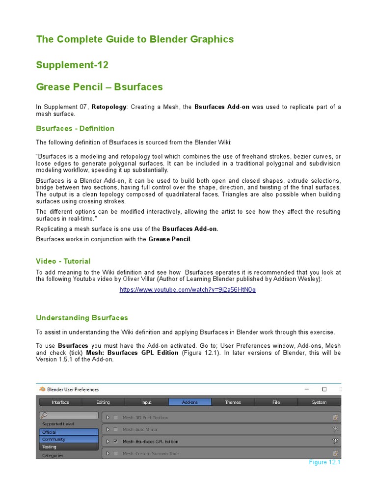 Supp 15 GP Bsurfaces | PDF | Blender (Software) | Drawing