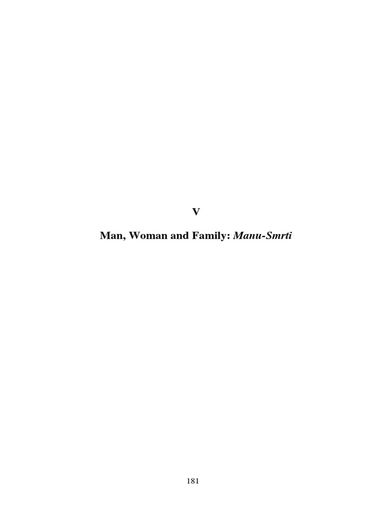 Manu On Gender PDF | PDF | Marriage | Wife