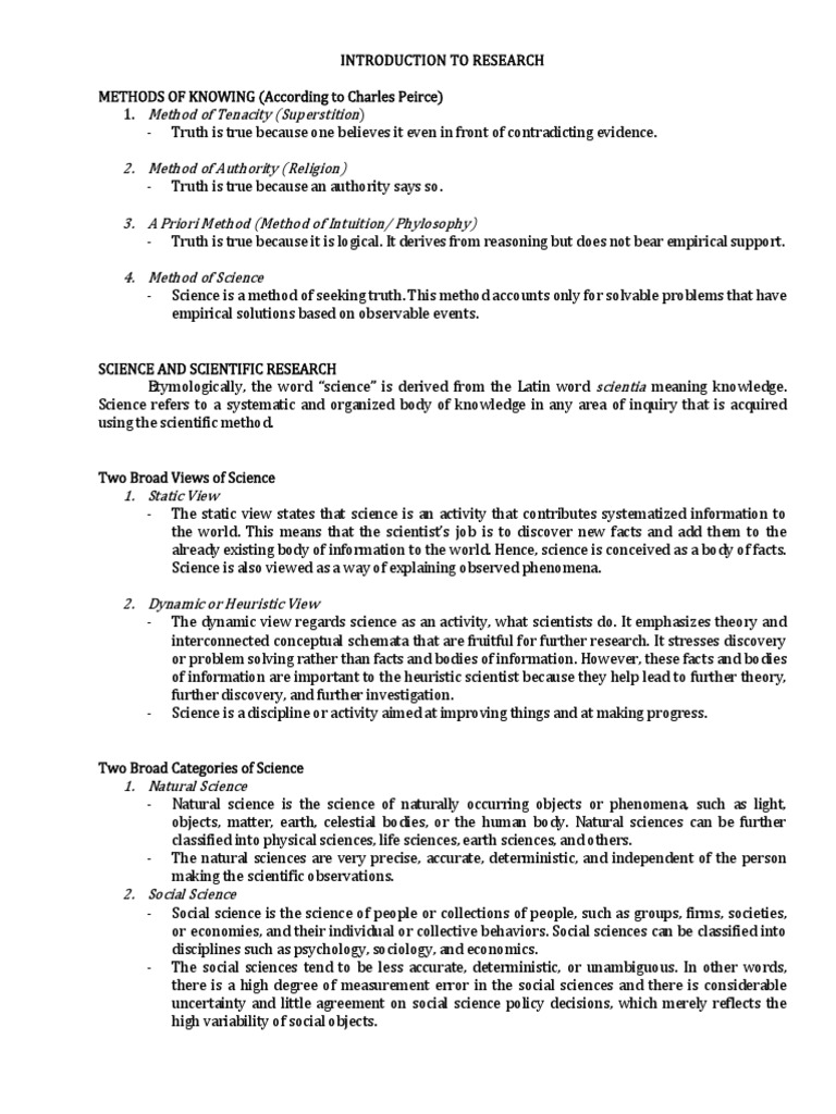 Methods of Knowing | PDF | Science | Theory