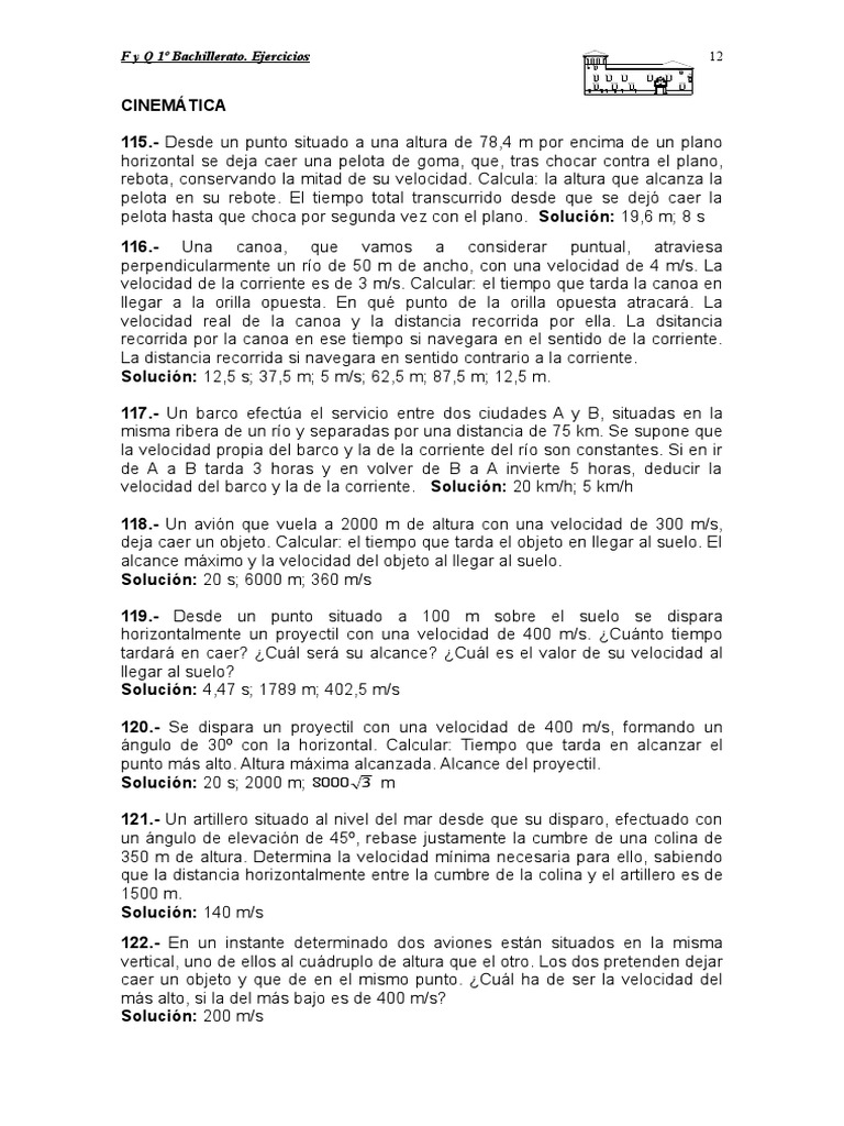 Cinemática - Prob Hoja 3 | PDF | Velocidad | Naturaleza