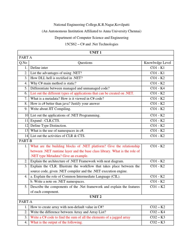 C#Question Bank 1 | PDF | C Sharp (Programming Language) | Databases