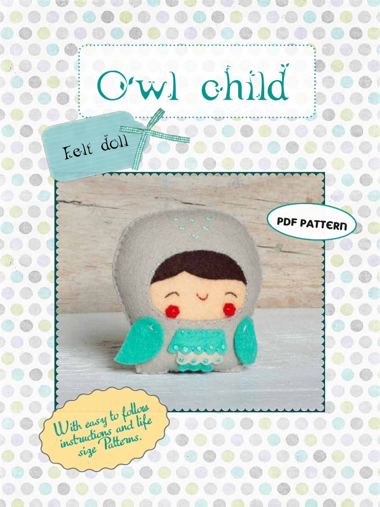Owl Child Noia Land | Download Free PDF | Appliqué | Embroidery