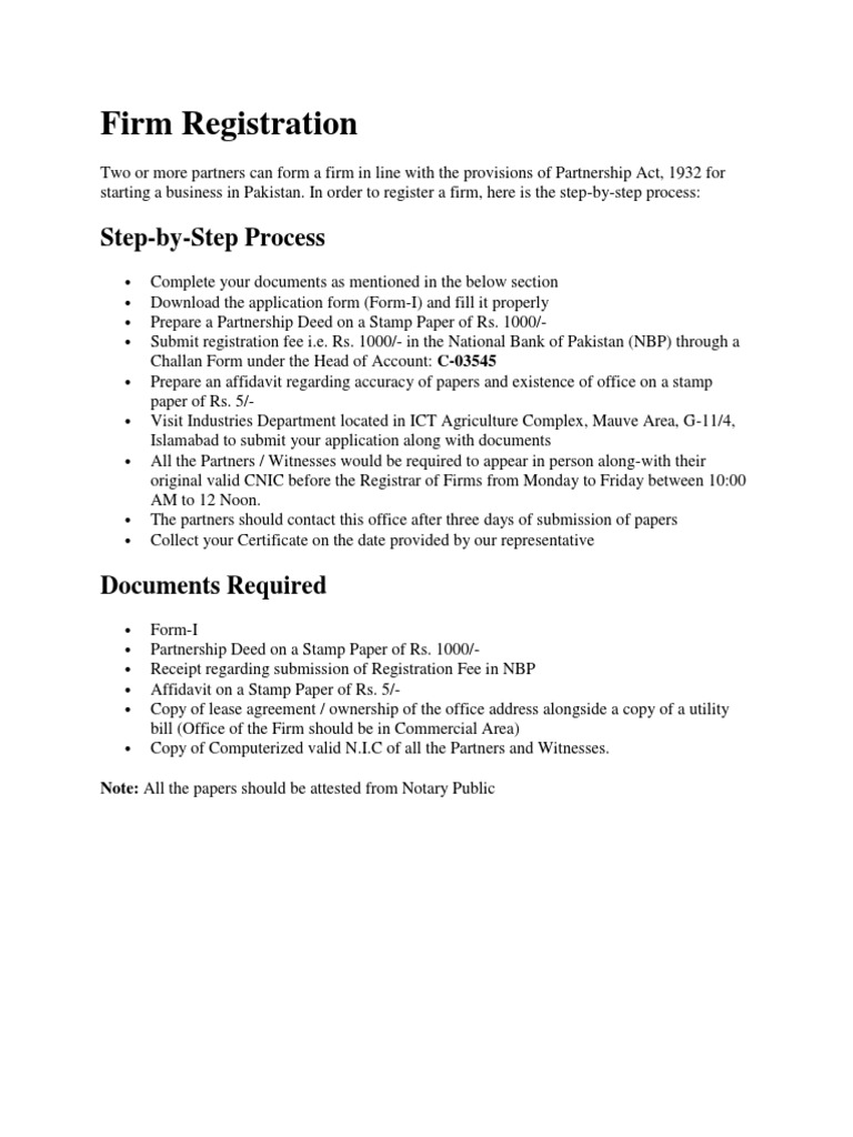 Firm Registration | PDF