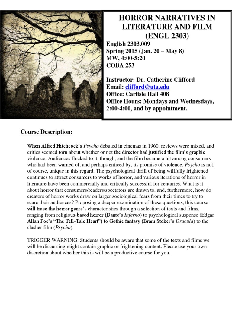 Exploring Horror in Literature and Film | PDF | Essays | Critical Thinking