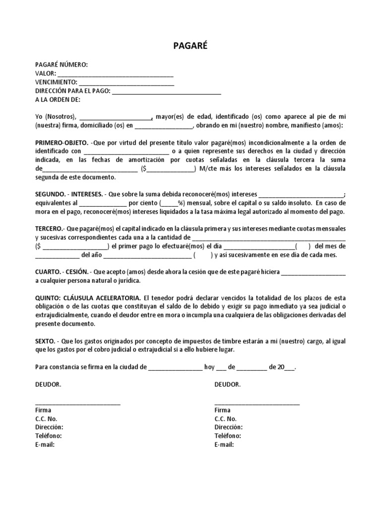 Modelo de Pagaré.docx | PDF | Gobierno | Business