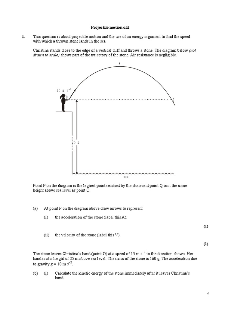 Projectile Motion Old | PDF | Projectiles | Force