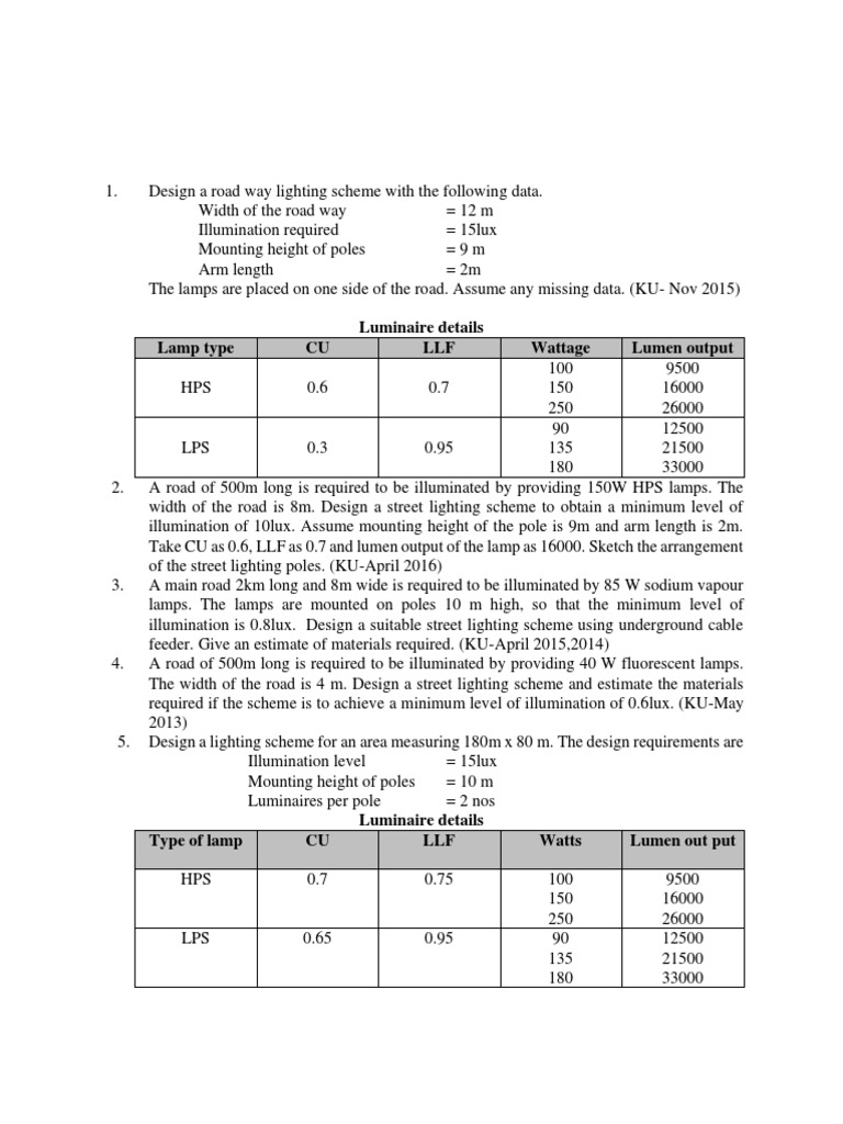 Problems Road Lighting | PDF | Lighting | Street Light
