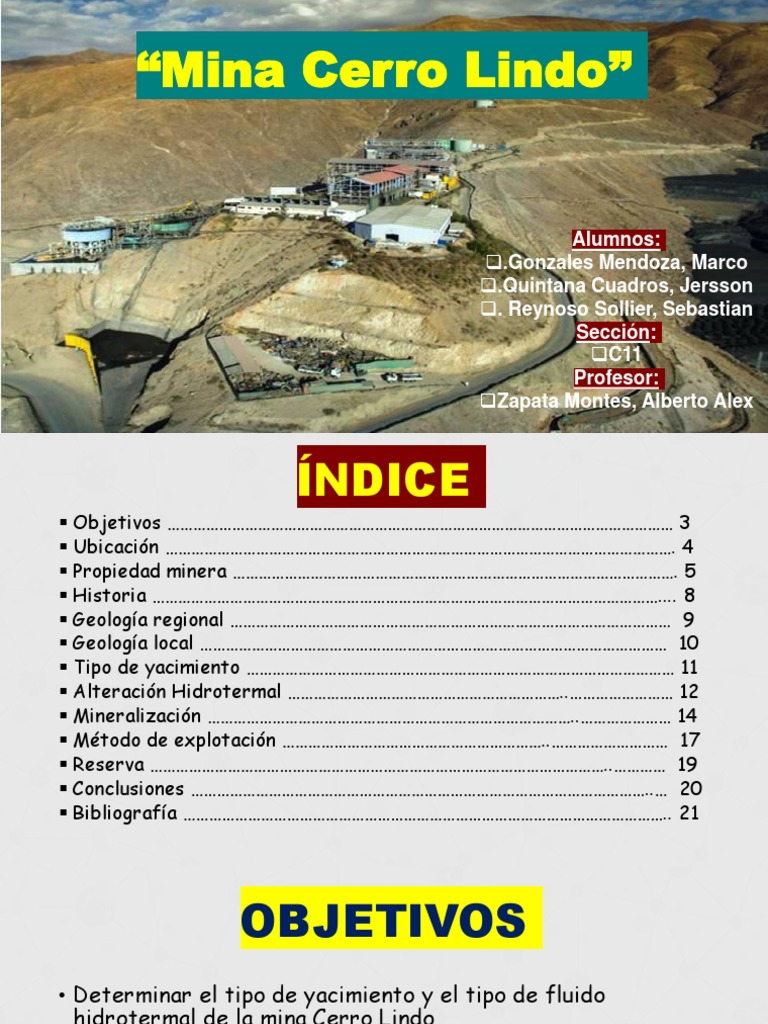 Mina Cerro Lindo | PDF | Minería | Cobre