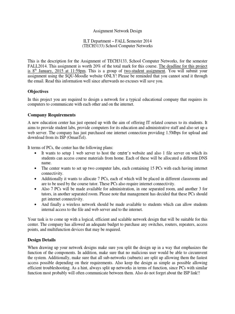 Network Design Pdf Pdf Computer Network Telecommunications