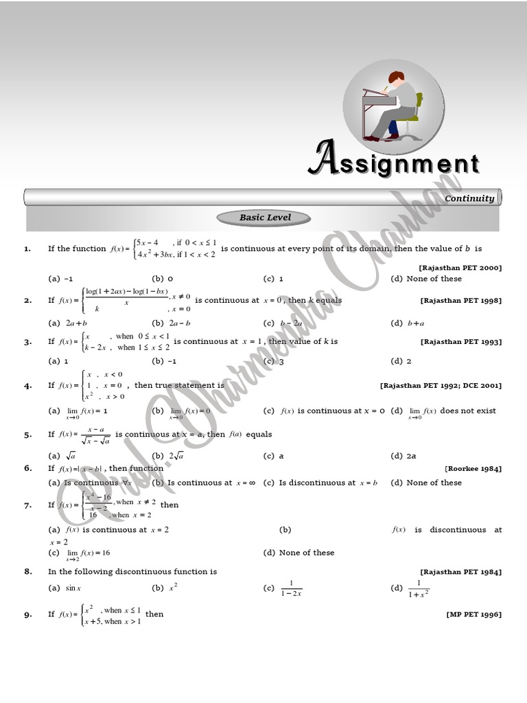 Continuity Assignment | PDF | Continuous Function | Mathematical Structures