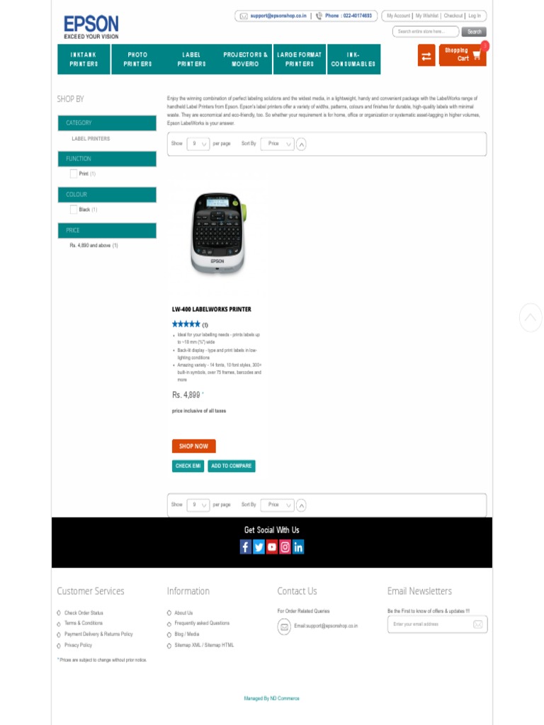 Epson Label Printer. Buy Epson Label Printing Machine Online | PDF ...