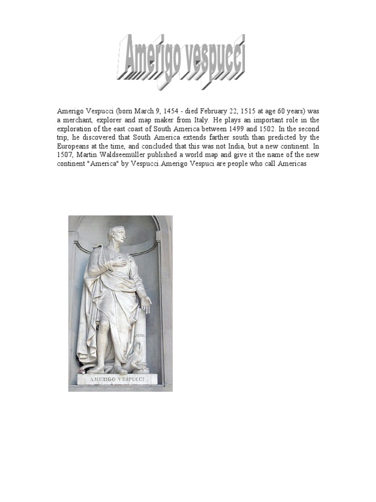 Amerigo Vespucci | PDF | New World | Exploration