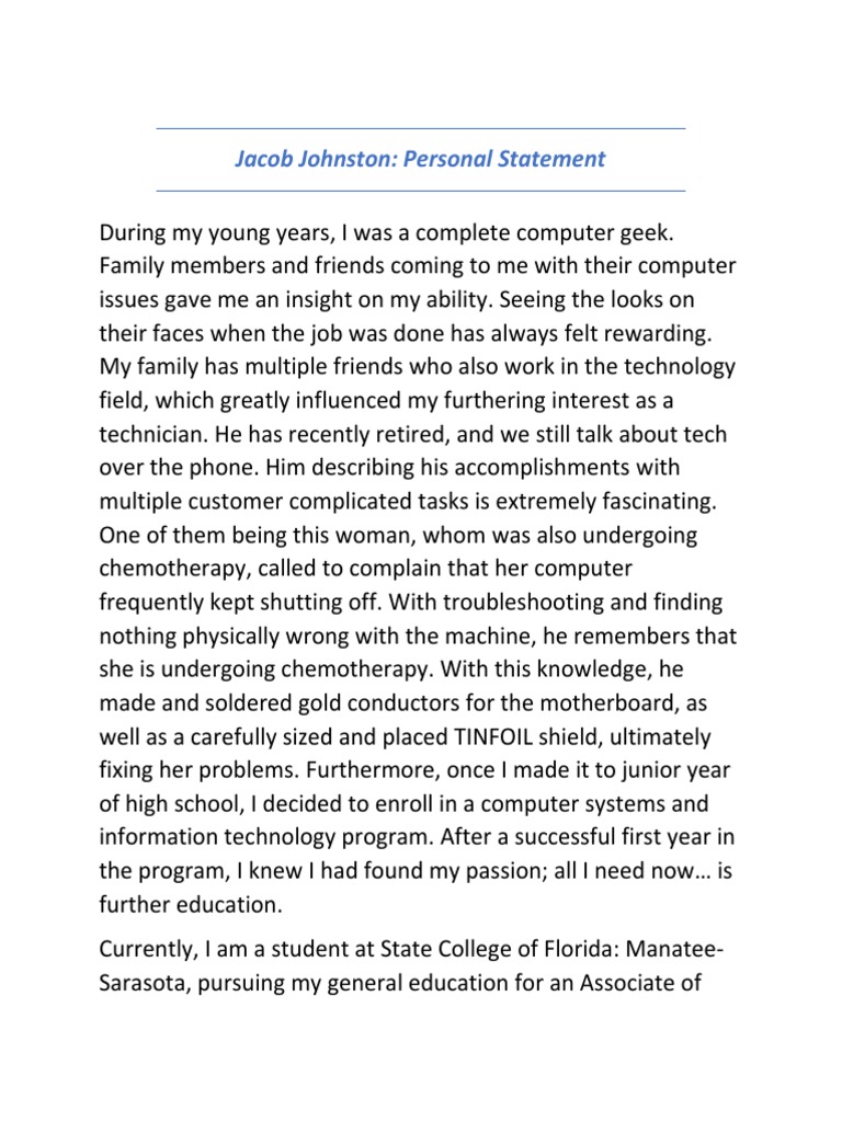 Personal Statement | PDF | Computer Security | Security