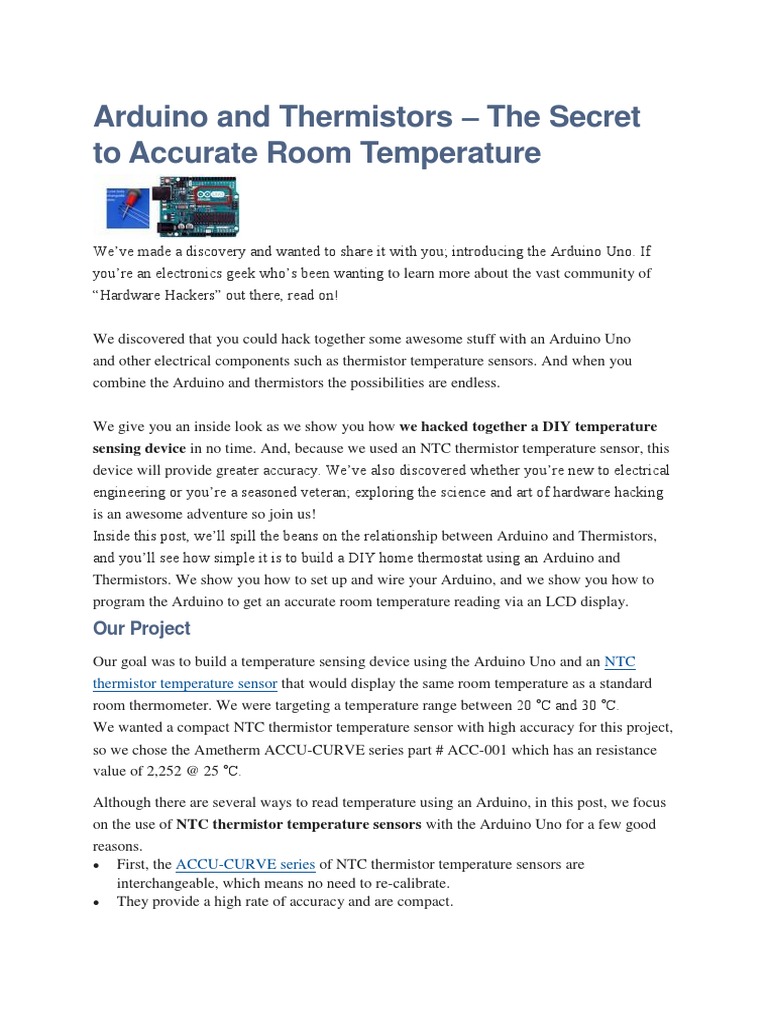 Arduino and Thermistors | PDF | Resistor | Arduino