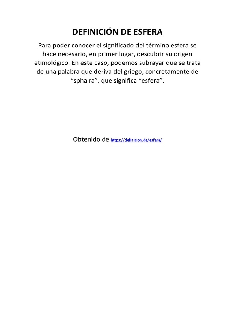 Definición de Esfera | PDF
