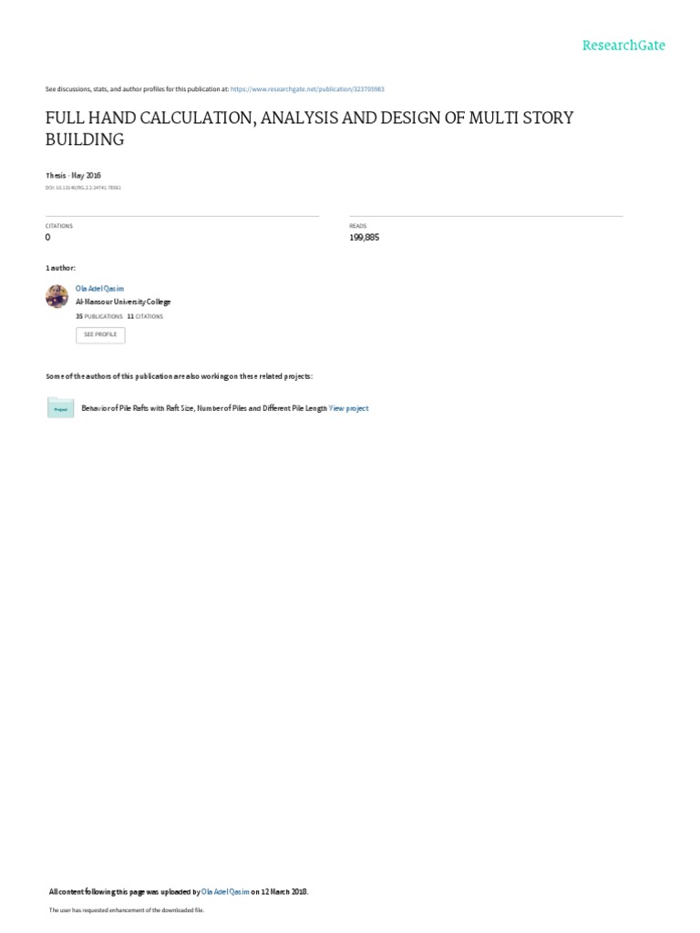 Fullhandcalculationanalysisanddesignofmultistorybuilding PDF | PDF ...