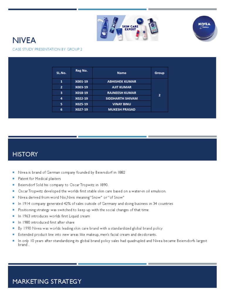 Nivea Final PPT Group 2 | PDF | Brand | Cosmetics