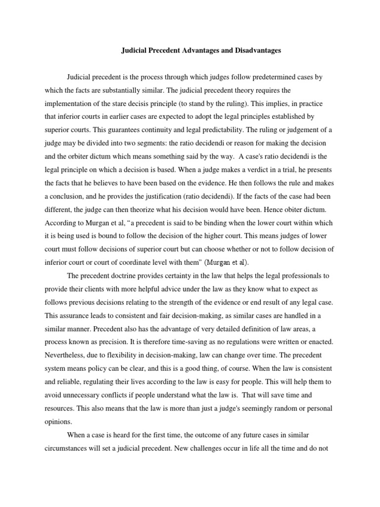 Judicial Precedent | PDF | Precedent | Judgment (Law)