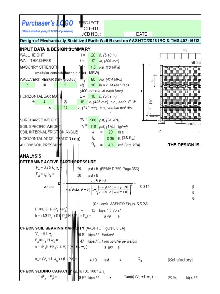 MSE Wall | PDF | Units Of Measurement | Building Engineering