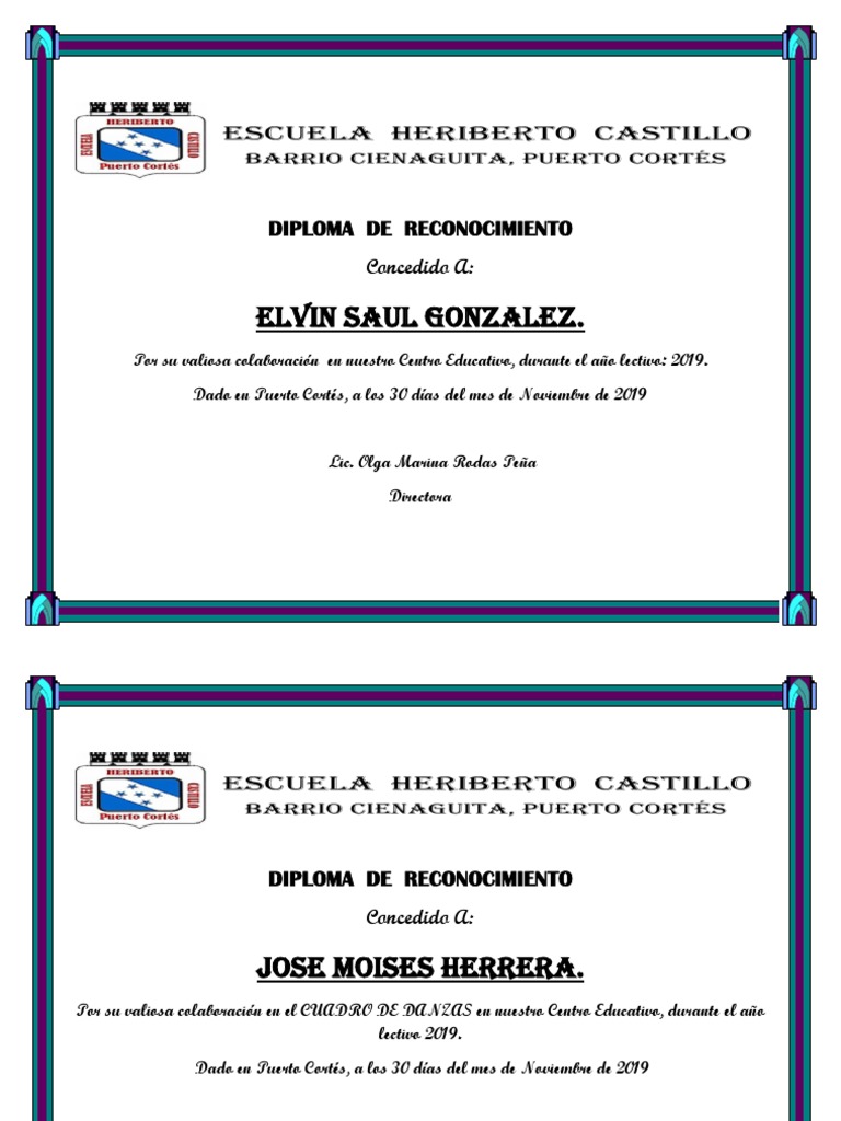 Diploma de Reconocimiento.2019 | PDF