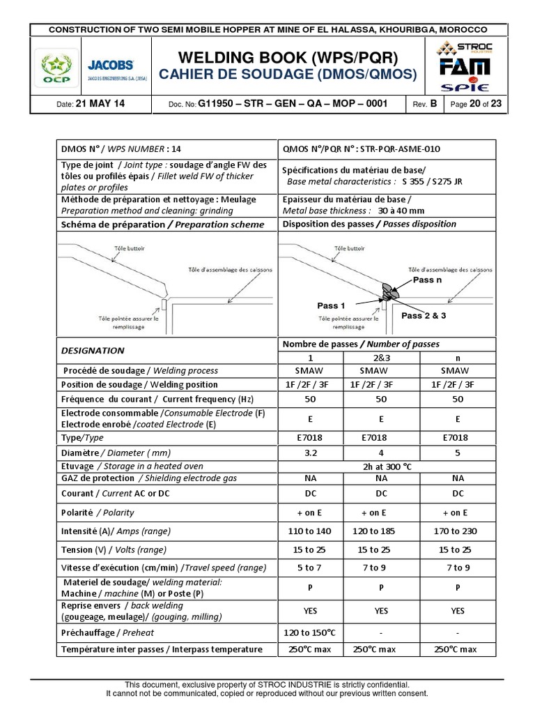 Cahier de Soudage G 11950 - Ver B - WPS 14 PDF | PDF | Electric Heating | Building Materials