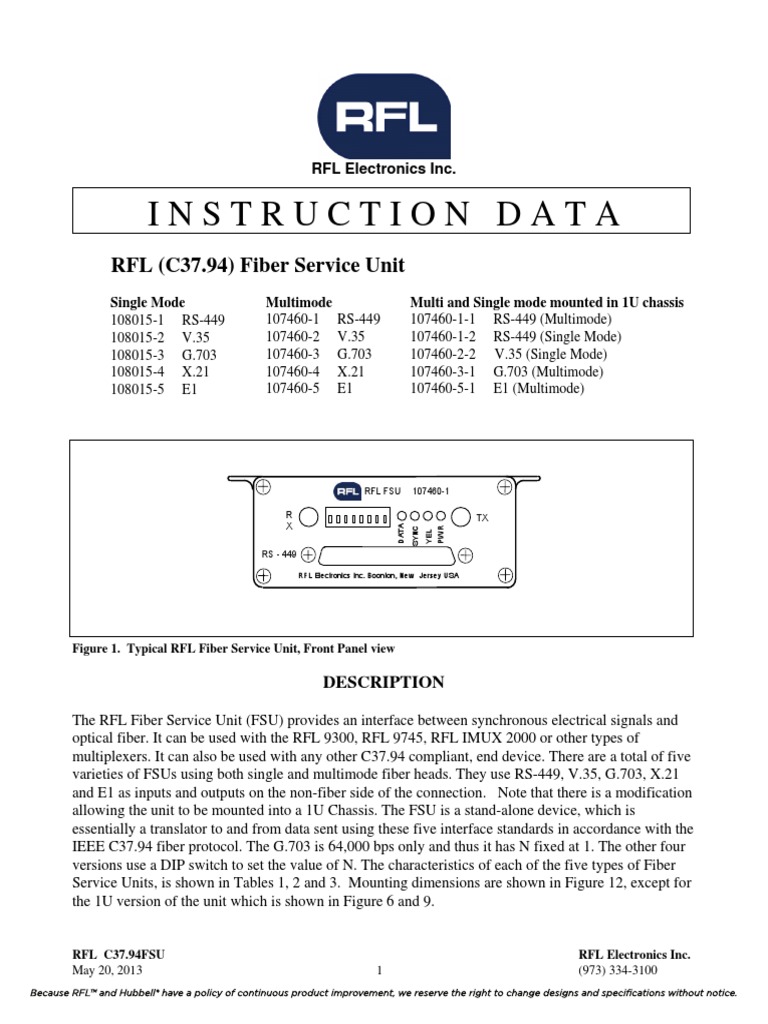RFL - FiberServiceC3794 - 5 - 20 - 13 PDF | PDF | Electrical Connector ...