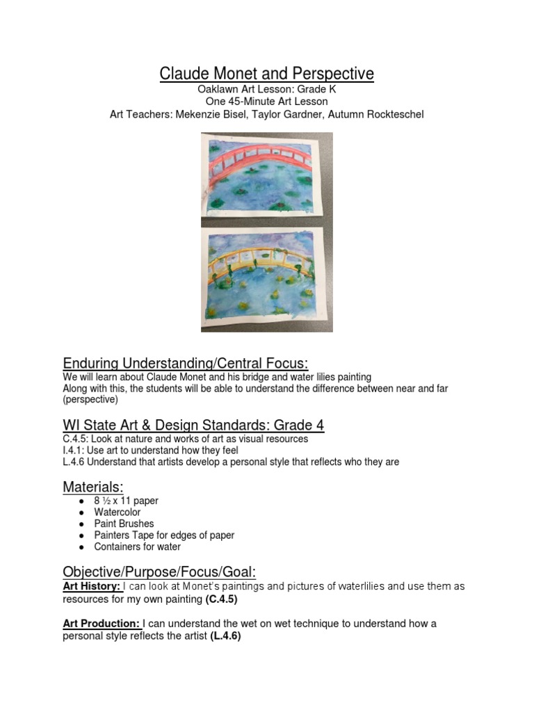 Claude Monet and Perspective Lesson | PDF | Claude Monet | Paintings