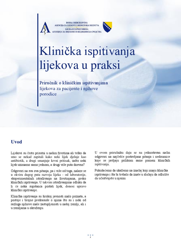 Prirucnik Klinicka Ispitivanja Lijekova Za Pacijente I Njihove Porodice | PDF