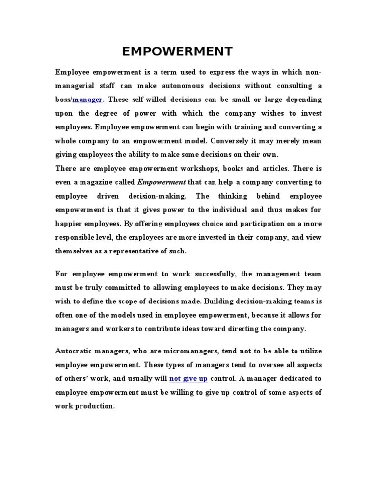 HR Presentation PDF Empowerment Employment