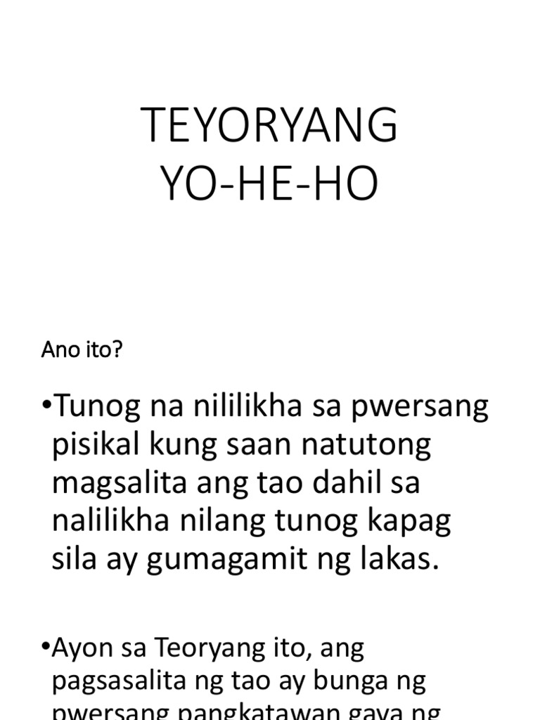 Teyoryang Yo-He-Ho | PDF
