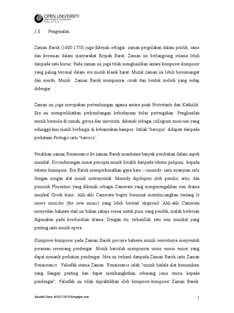 Muzik Zaman Barok | PDF