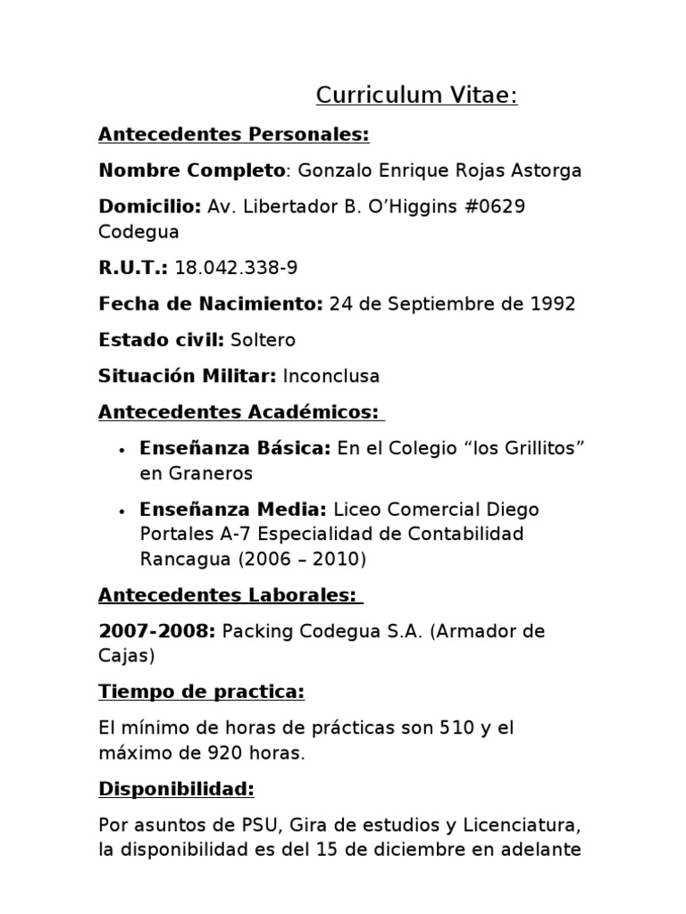 Curriculum Gonzalo | PDF