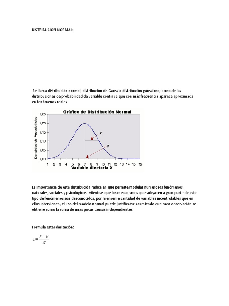 Distribución Normal: Conceptos y Ejemplos | PDF | Distribución normal ...