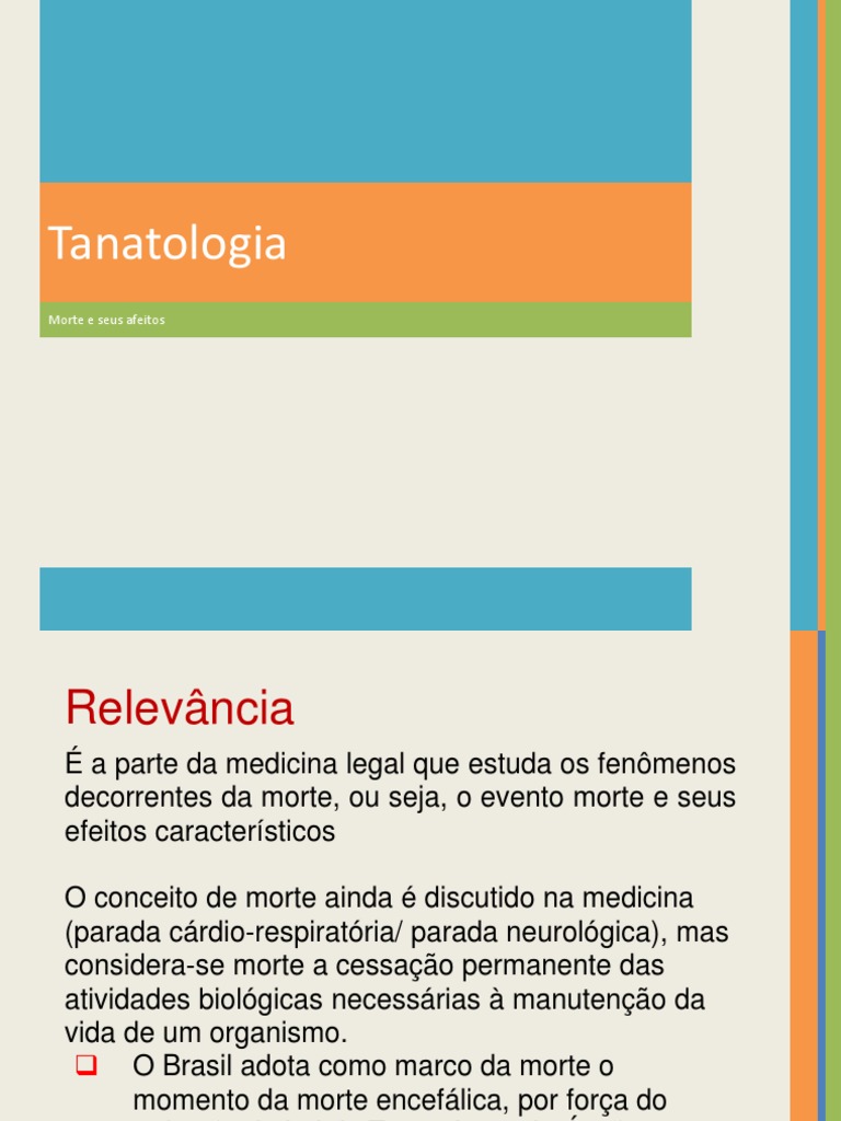 Tanatologia | PDF | Morte | Ciências da Saúde