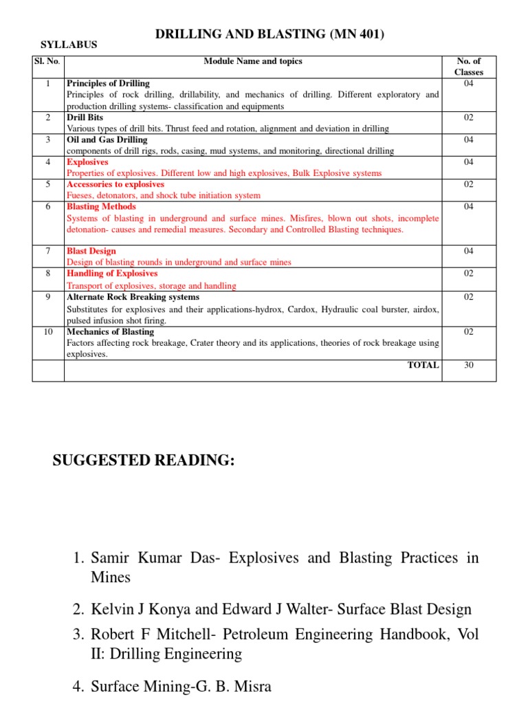 Drilling And Blasting Pdf Nature Chemical Substances