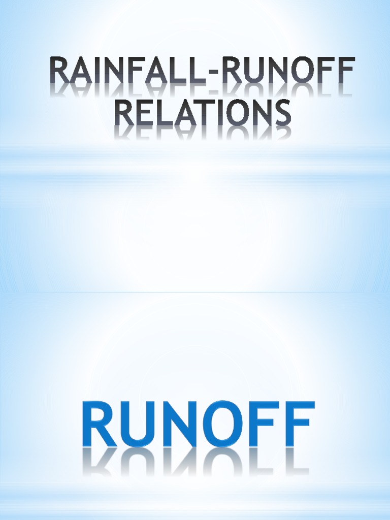Rainfall-Runoff Relation | PDF | Drainage Basin | Surface Runoff