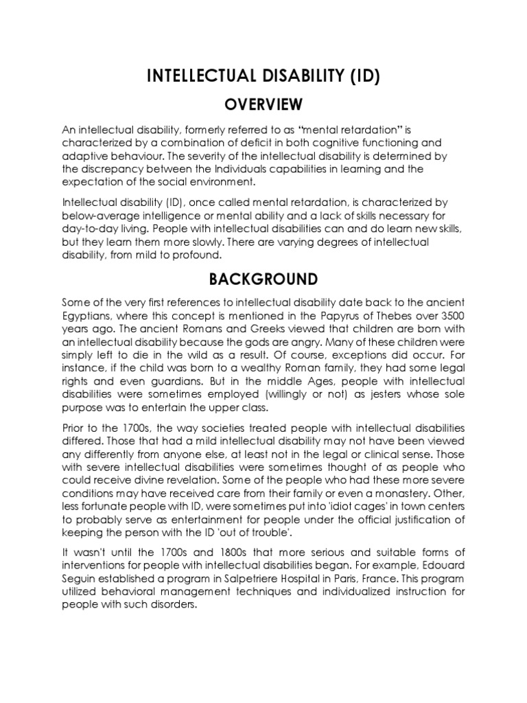 Intellectual Disability | PDF | Learning Disability | Intellectual ...