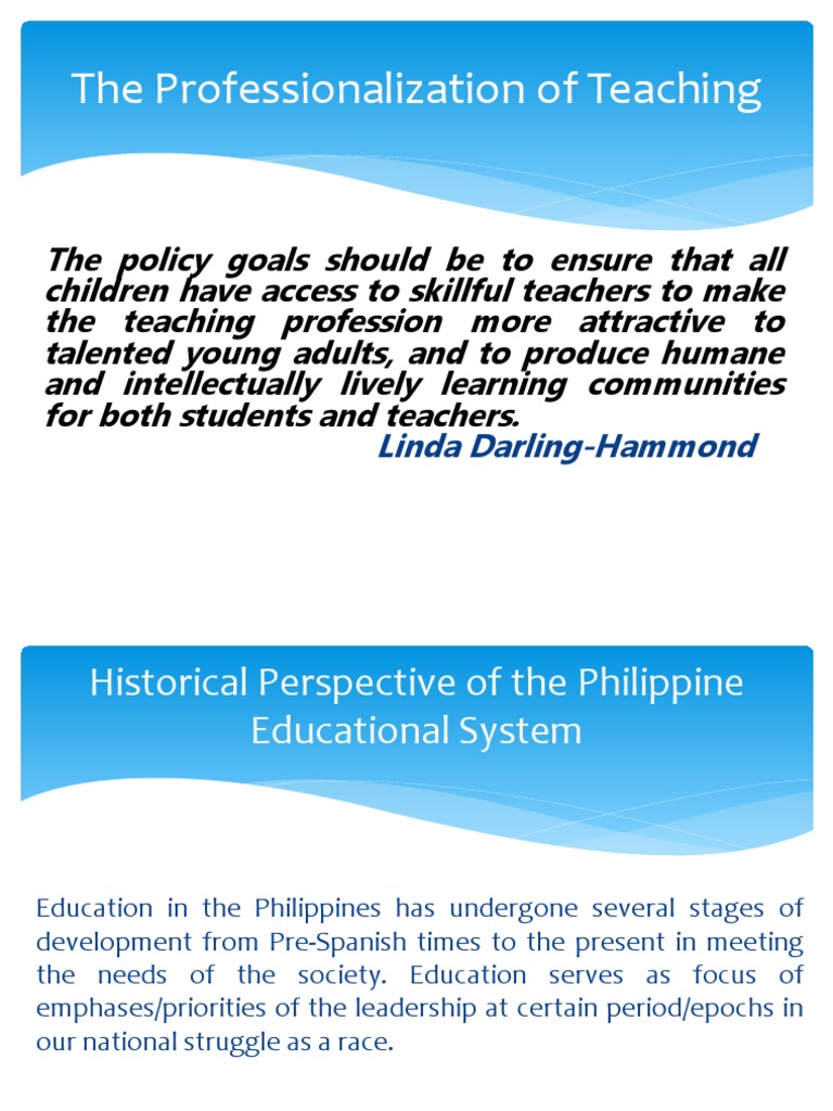 The Professionalization of Teaching | PDF | Licensure | Academic Degree