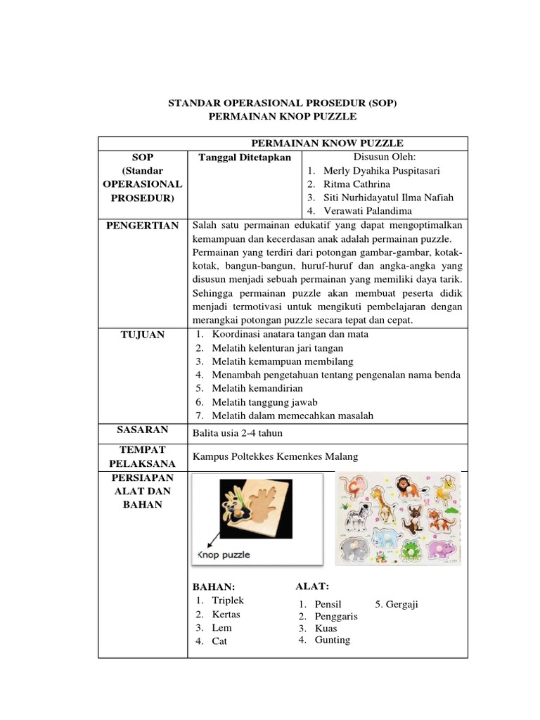 SOP Puzzle Game Knop | PDF