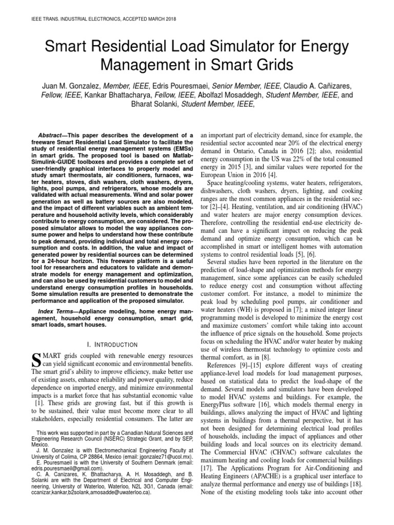 Smart Residential Load Simulator For Energy Management in Smart Grids ...