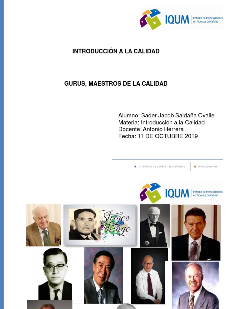 Introducción a los gurús y maestros de la calidad | PDF | Calidad ...