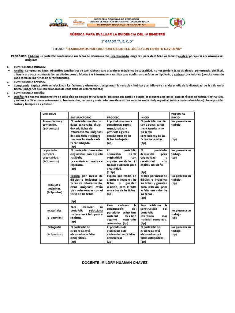 Rubrica de Ciencia y Tecnologia - Iv Bimestre | PDF | Hipótesis | Science