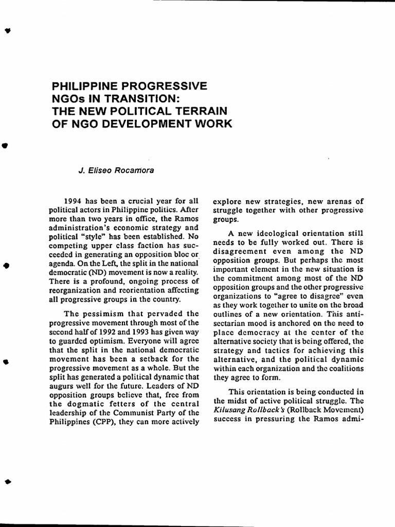 04 - Philippine Progressive NGOs in Transition - The New Political ...