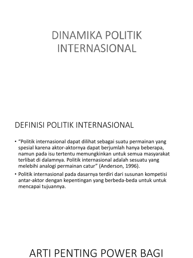 Dinamika Politik Internasional | PDF