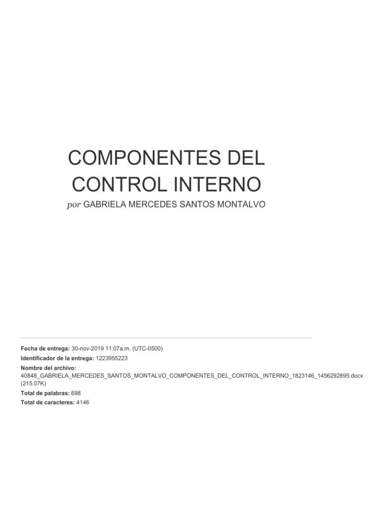 Componentes Del Control Interno PDF | PDF | Informática